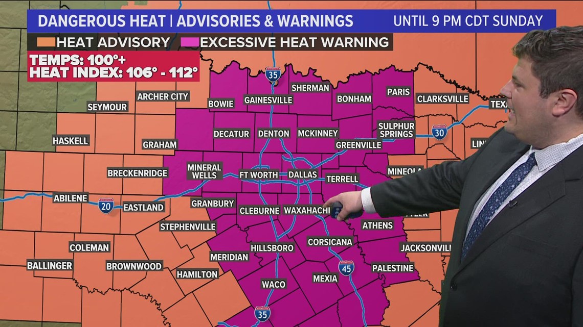 DFW weather: Excessive heat warning in effect for most of North Texas ...