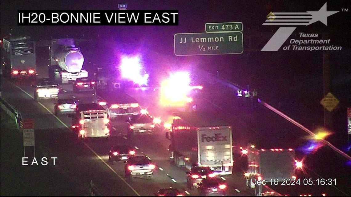 Traffic Alert: Two lanes of I-20 closed near Bonnie View Road ...