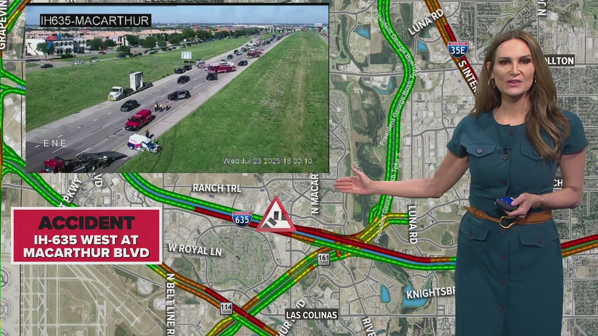 Multi-vehicle accident stalls westbound I-635 traffic in Irving | wfaa.com