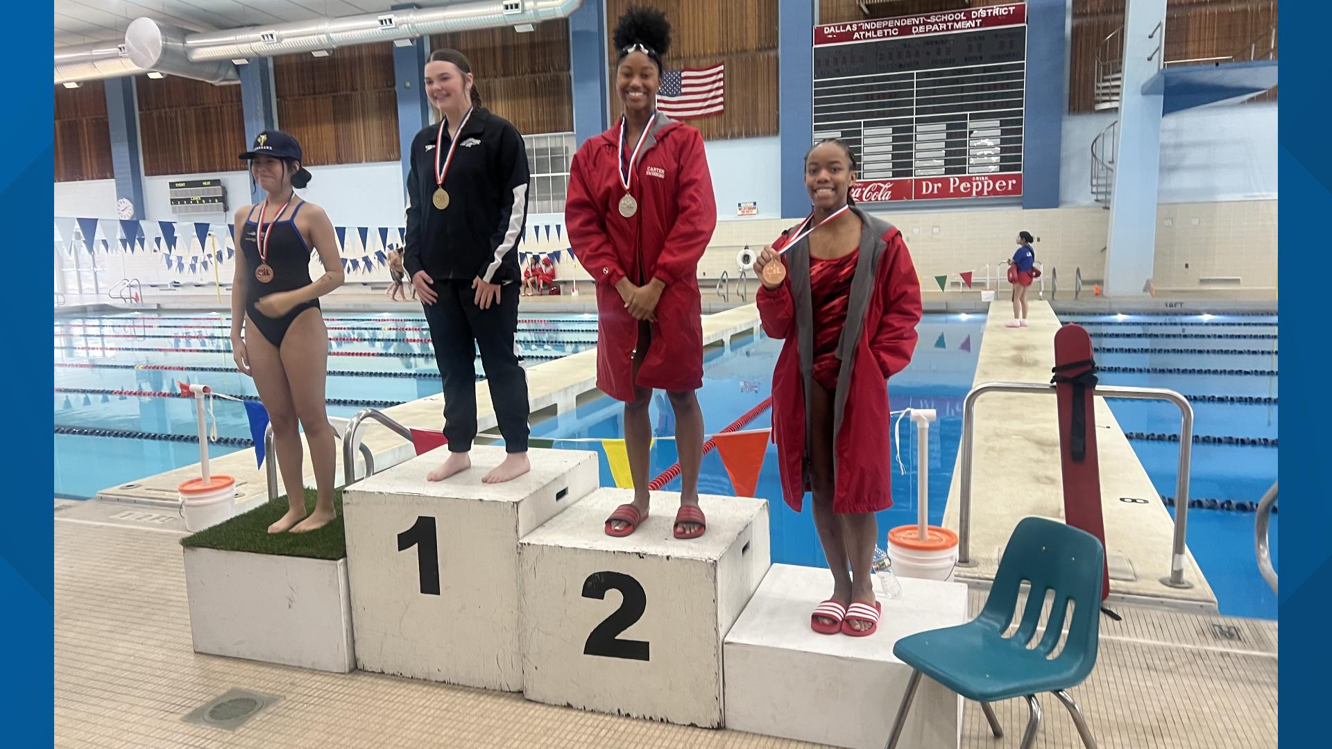 Carter High girls swim team wins first district championship, making ...