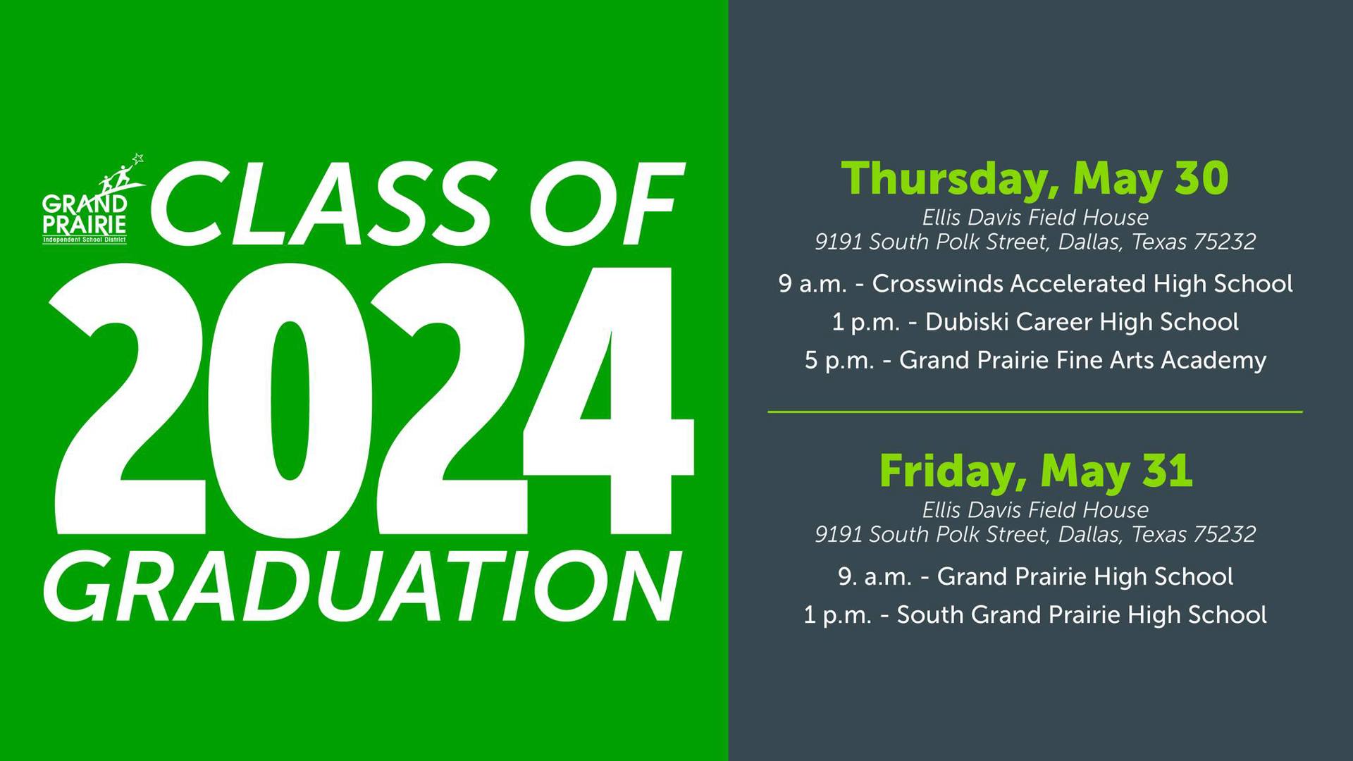 Grand Prairie ISD postpones graduations due to power outages | wfaa.com