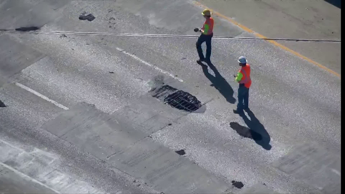 Part of U.S. 175 at Loop 12 in Dallas closed for hole in bridge | wfaa.com