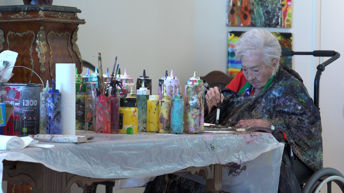 Leta Touchstone paints at 106, finding longevity | wfaa.com