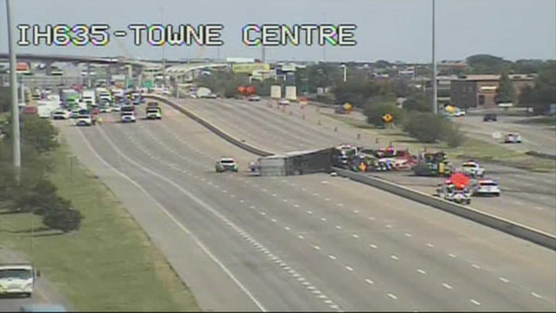 I 635 Crash Closure Near Mesquite
