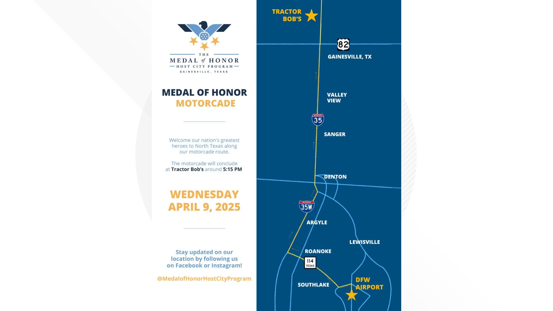 DFW traffic delays expected for Medal of Honor Motorcade | wfaa.com