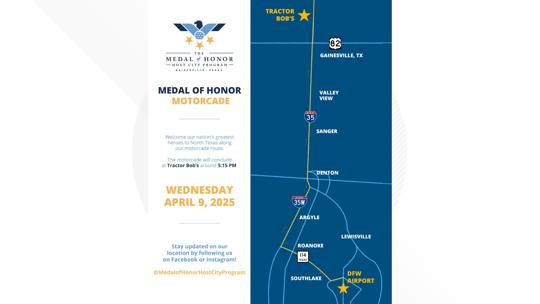 DFW traffic delays expected for Medal of Honor Motorcade | wfaa.com