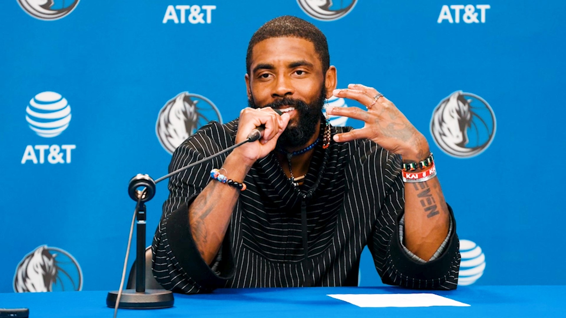 Kyrie Irving talks to media after left-handed buzzer-beater shot gives ...
