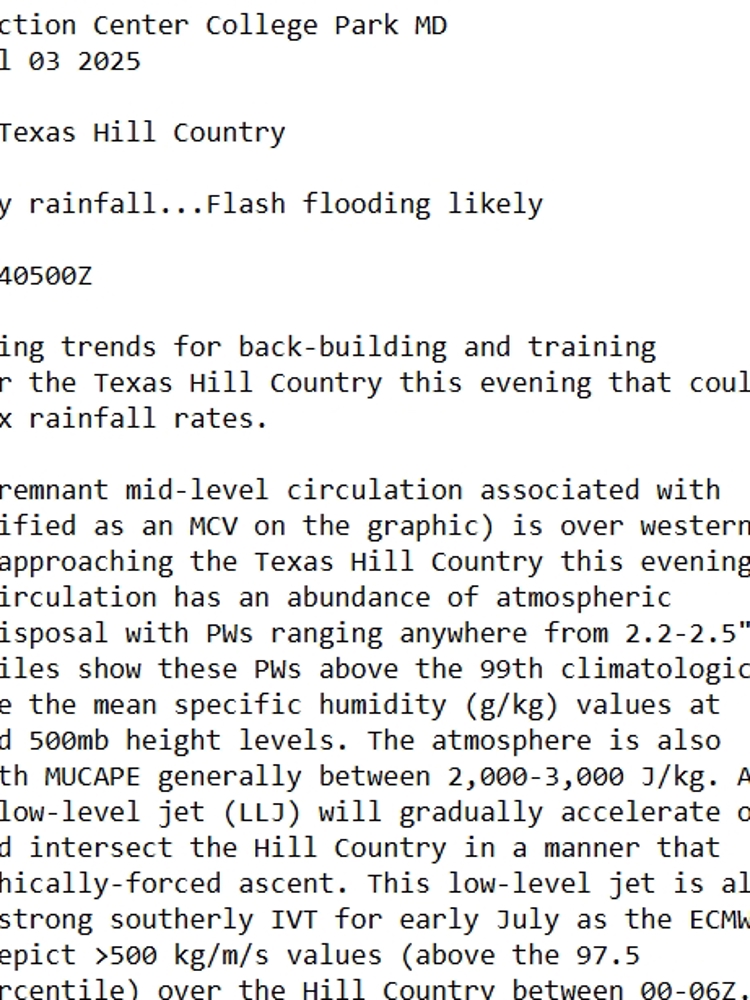 Texas flash flood: Timeline of alerts, forecasts from National Weather ...