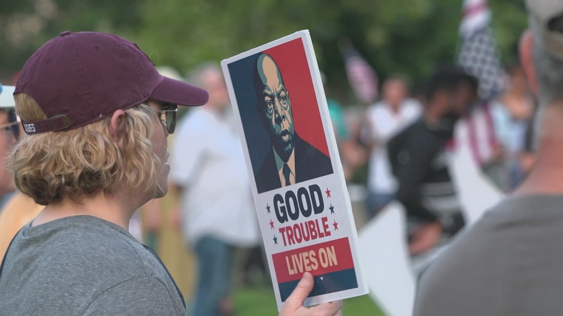 North Texans rally for 'Good Trouble' in nationwide protests | wfaa.com