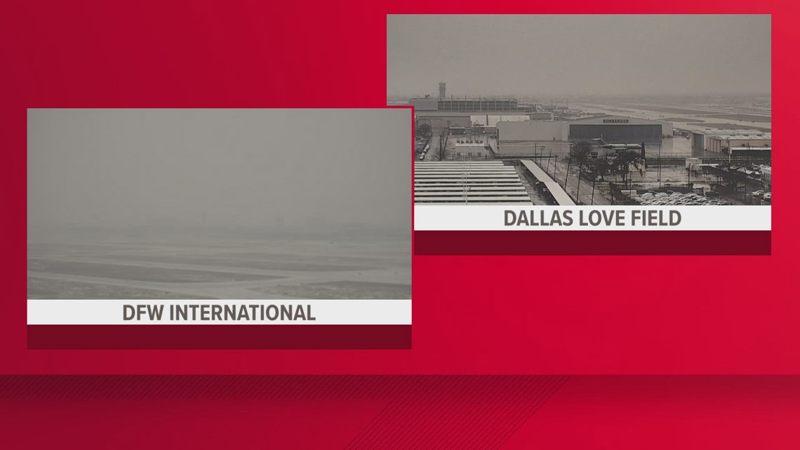 DFW Airport under ground stop, delays at Love Field as snow and sleet ...