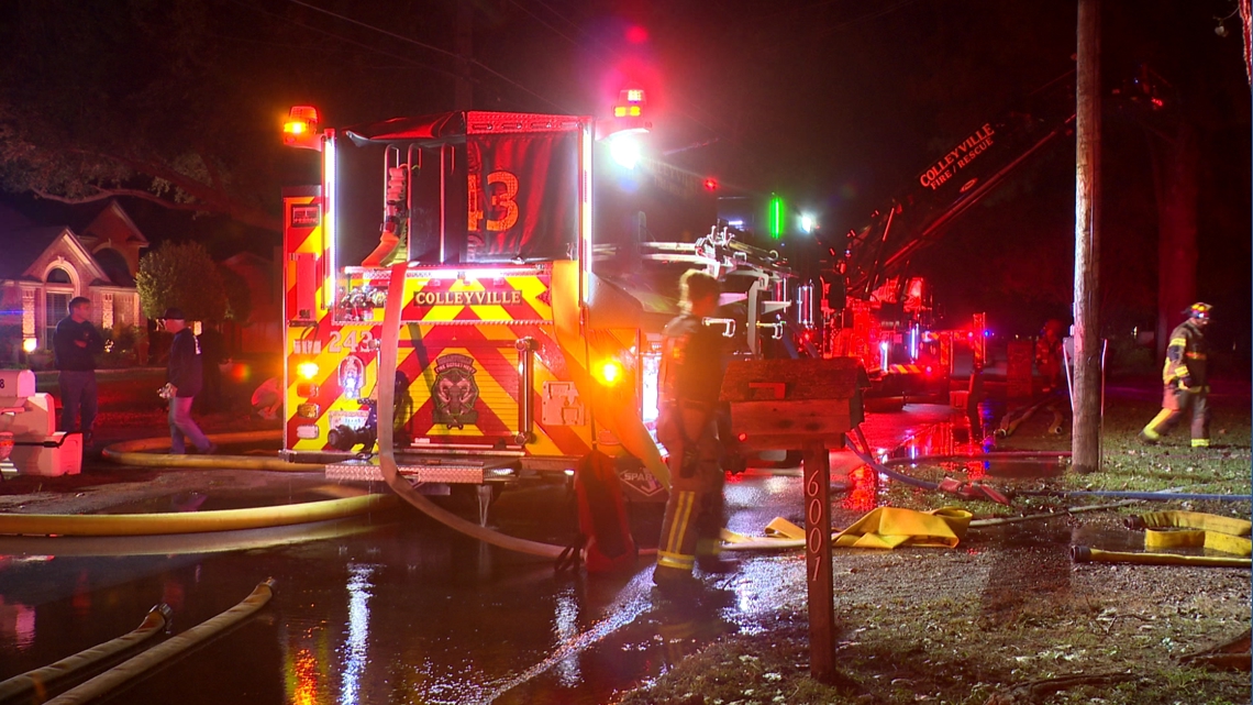 Firefighters battle blaze at a Colleyville home, no injuries reported ...