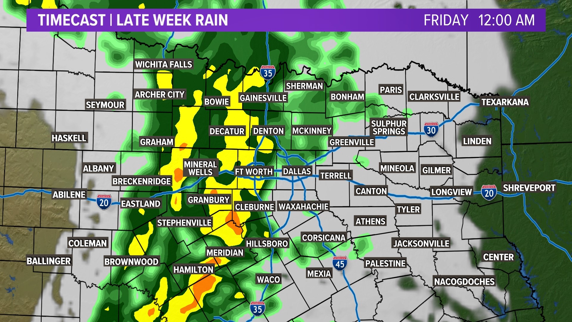 Thursday night into Friday rain timeline | wfaa.com