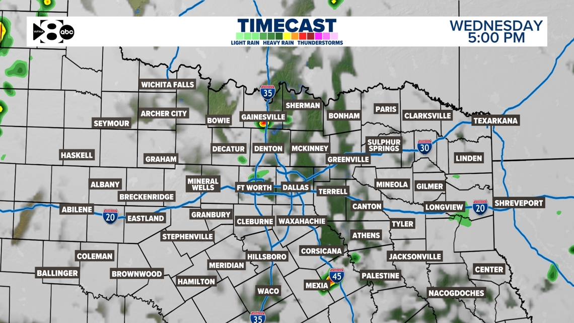 Rain timeline for North Texas Wednesday and Thursday | wfaa.com