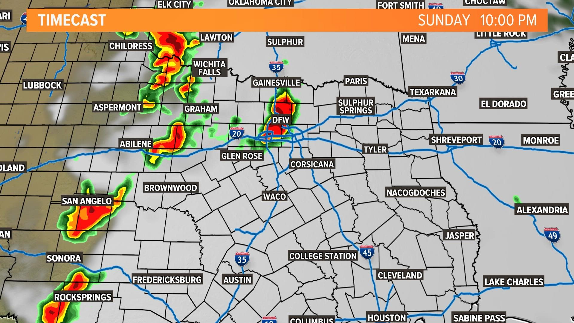 Weekend storm timeline | wfaa.com