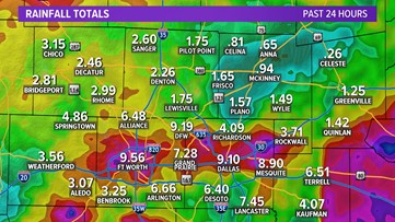 DFW weather: Dallas Fort Worth area flood map, rainfall totals | wfaa.com