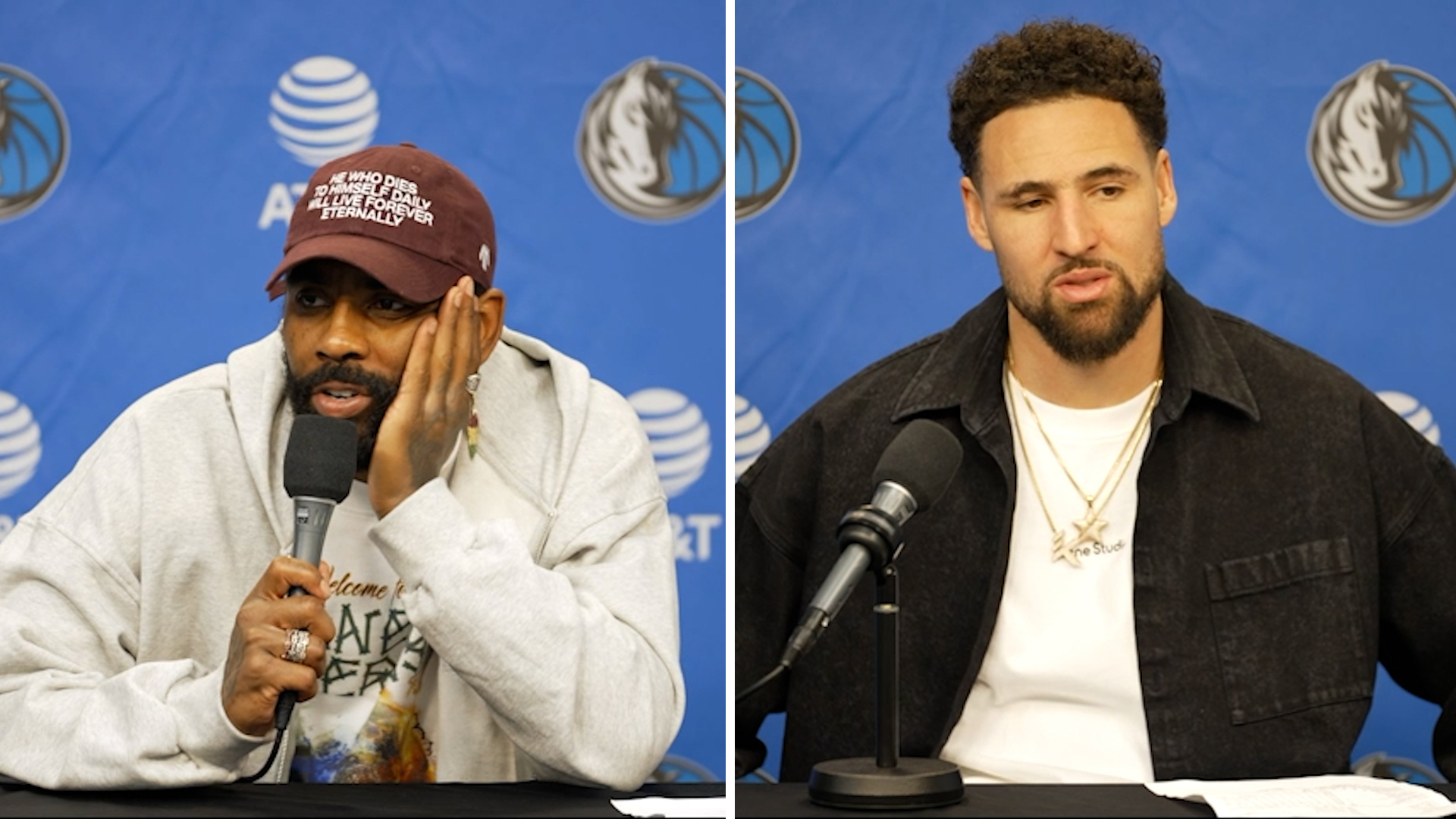 Kyrie Irving, Klay Thompson talk about Mavs fan ejections and Luka ...