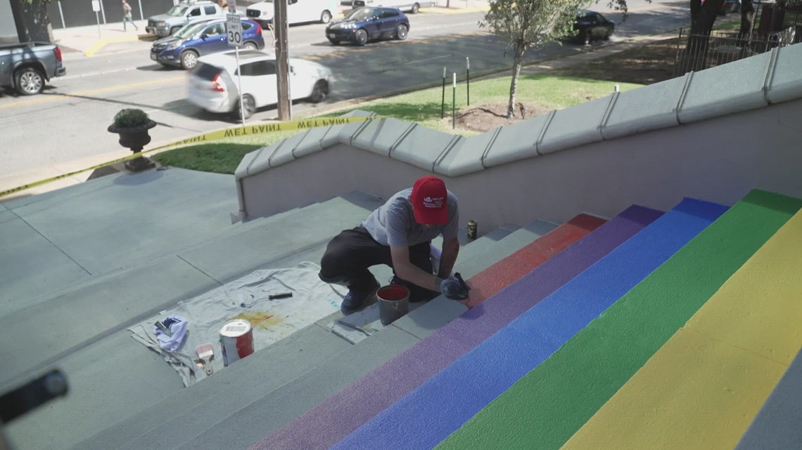 Dallas' Oak Lawn United Methodist Church's rainbow-colored steps to be ...