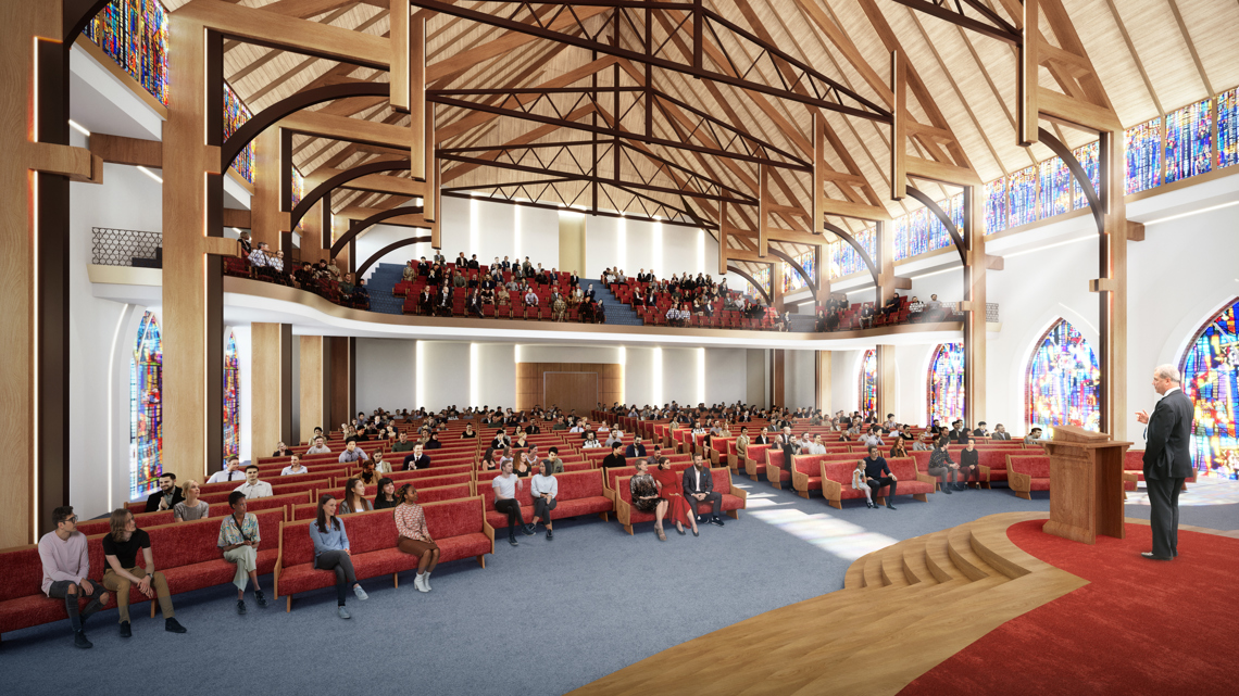 First Baptist Dallas unveils project to rebuild fire-damaged sanctuary | wfaa.com