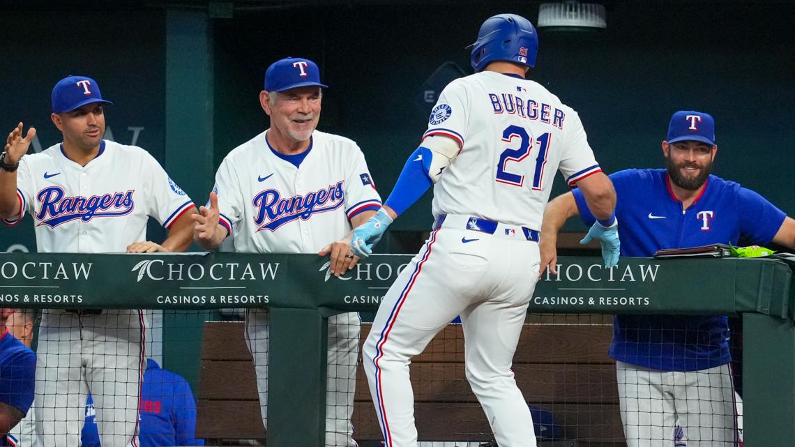 Jake Burger leads Texas Rangers to sweep Brewers 6-3 | wfaa.com