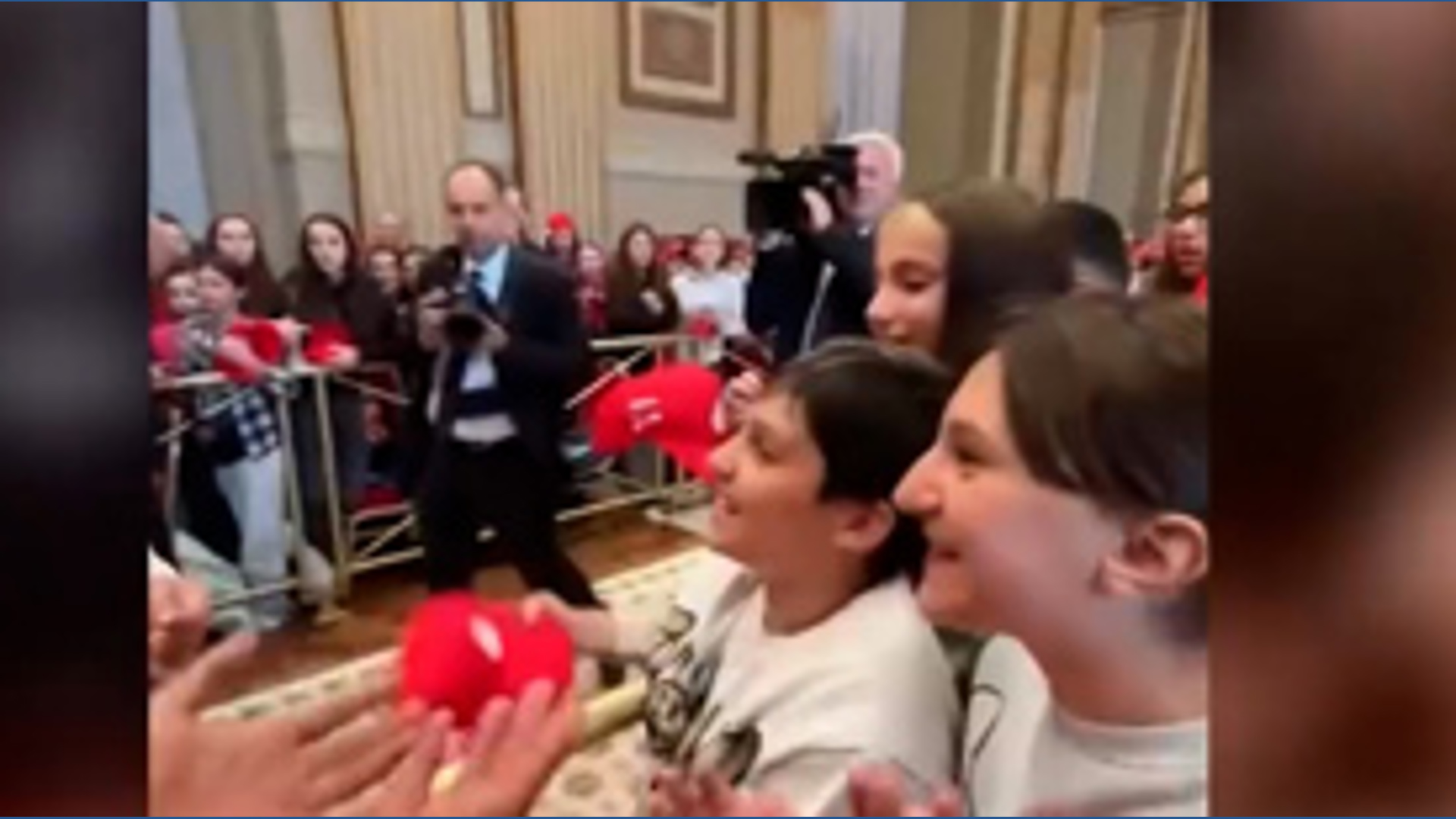 Pope Leo does 67 hand gesture with children at the Vatican | wfaa.com