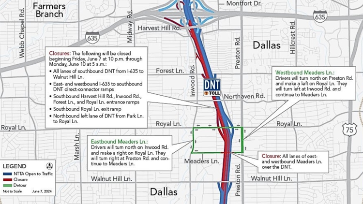 Dallas North Tollway closures this weekend | wfaa.com