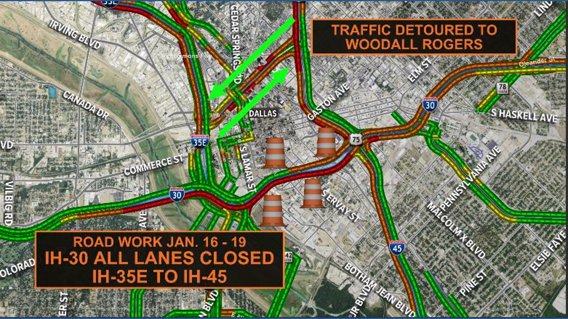 Downtown Dallas drivers face full IH-30 shutdown this weekend | wfaa.com