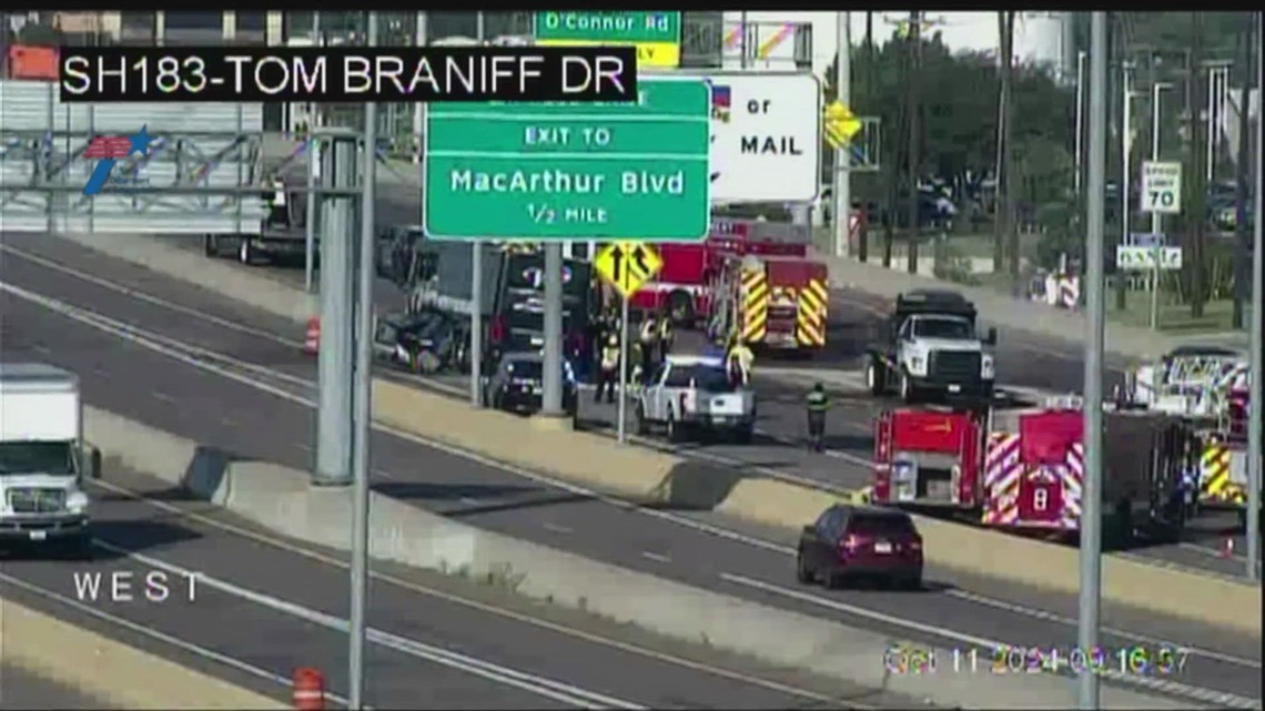 Crash, diesel spill shuts down Texas 183 through Irving, police say ...