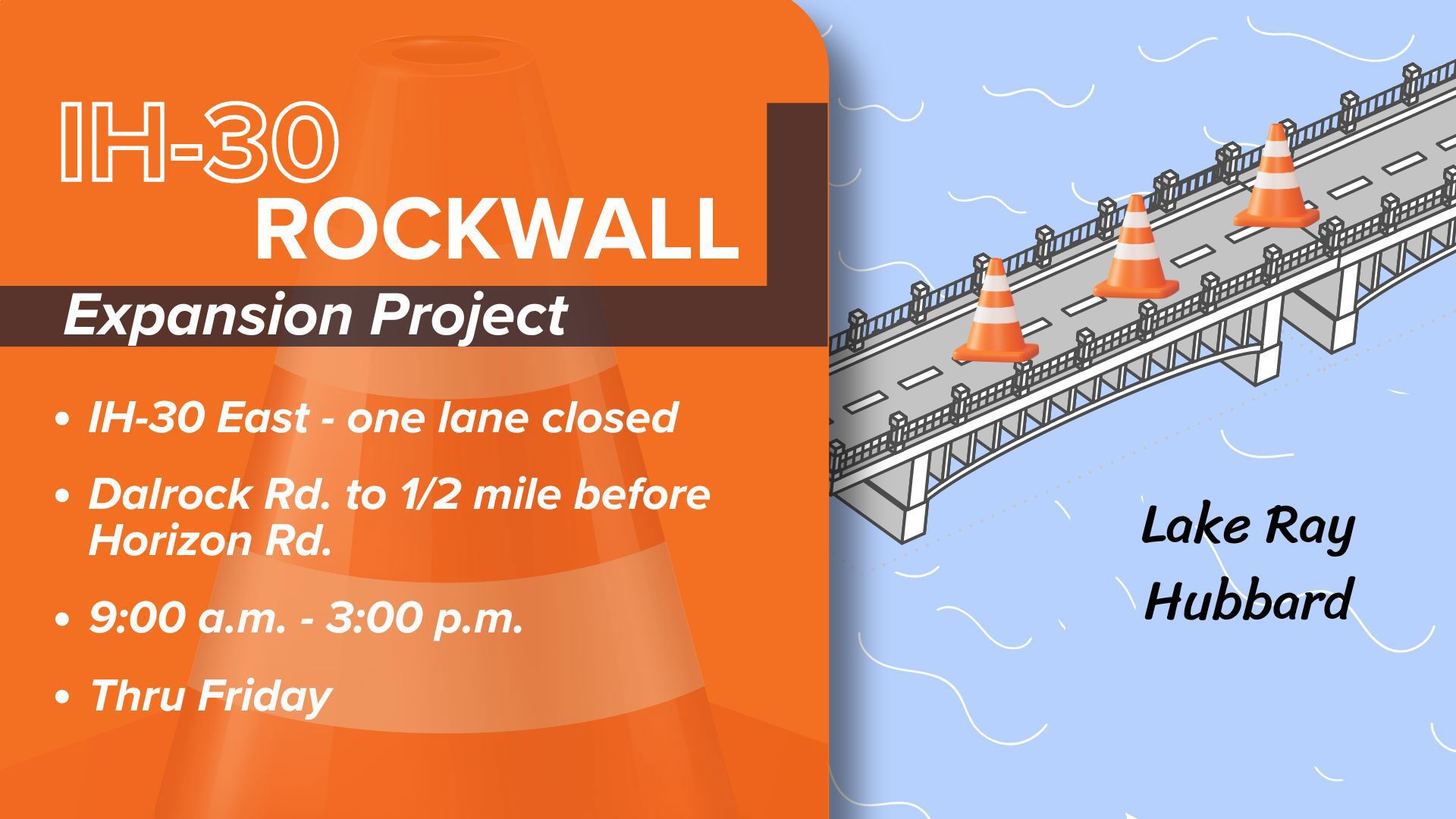 Working continuing on I-30 Lake Ray Hubbard Bridge expansion | wfaa.com