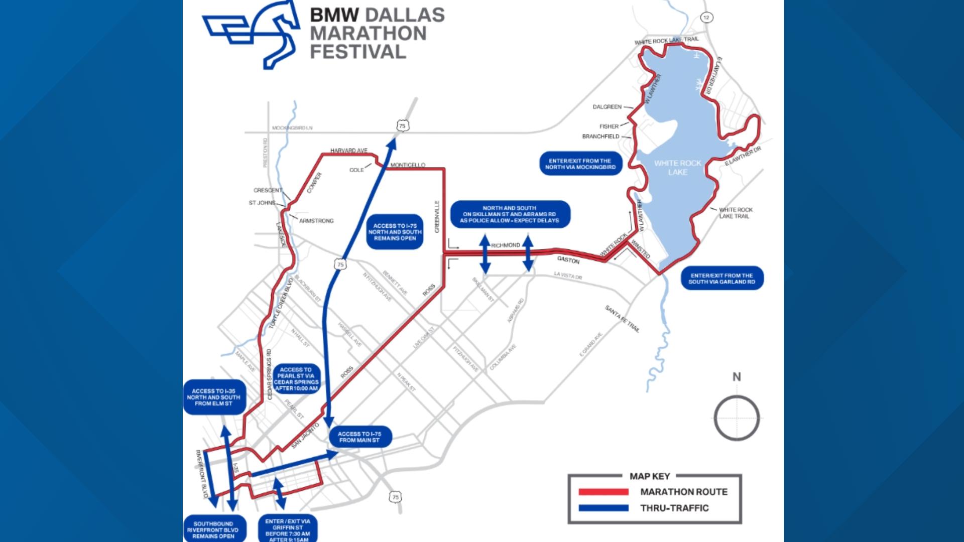 BMW Dallas Marathon: Route, traffic impacts on Saturday and Sunday ...