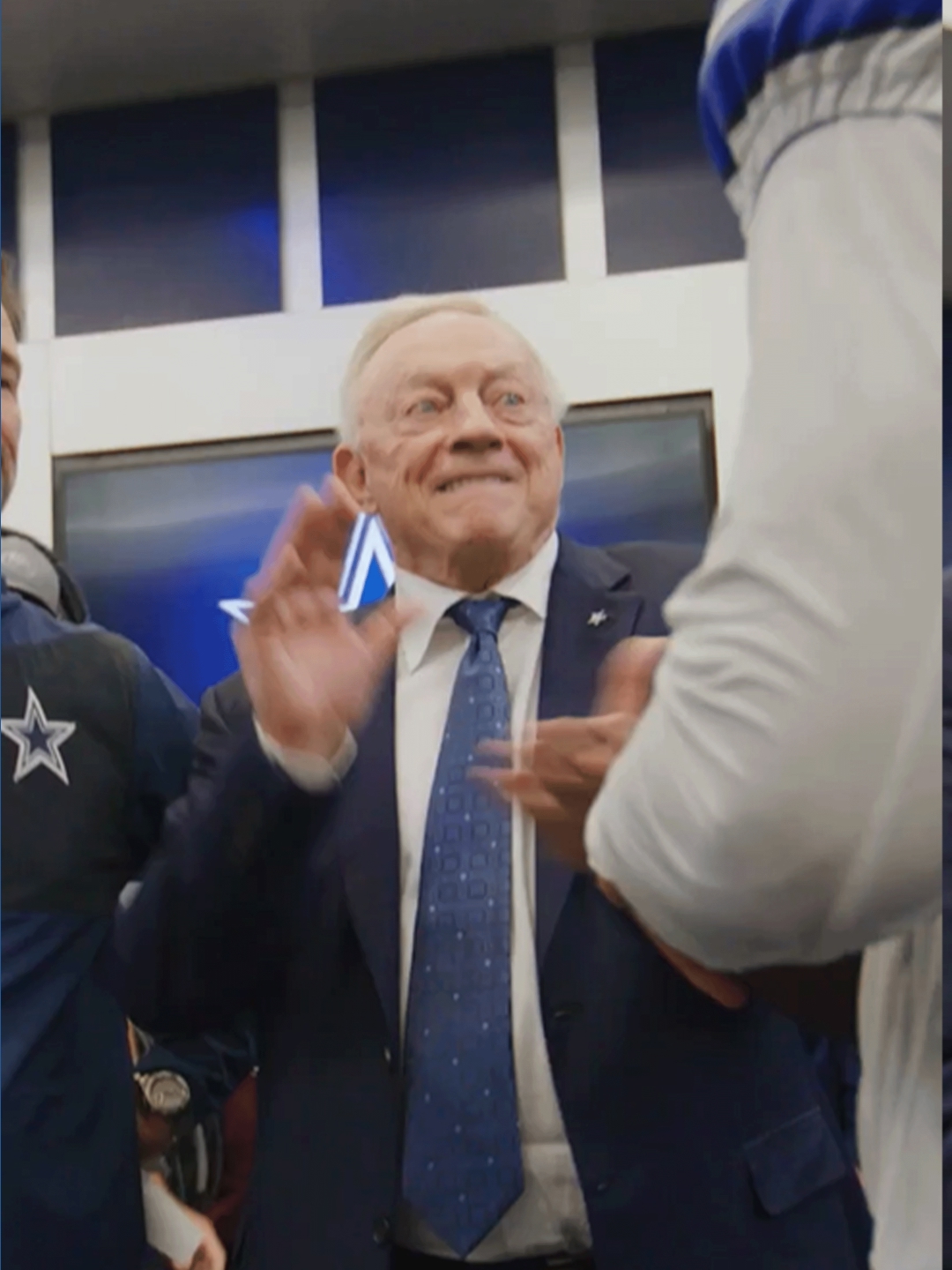 Dallas Cowboys: Jerry Jones celebrates in the locker room after win ...