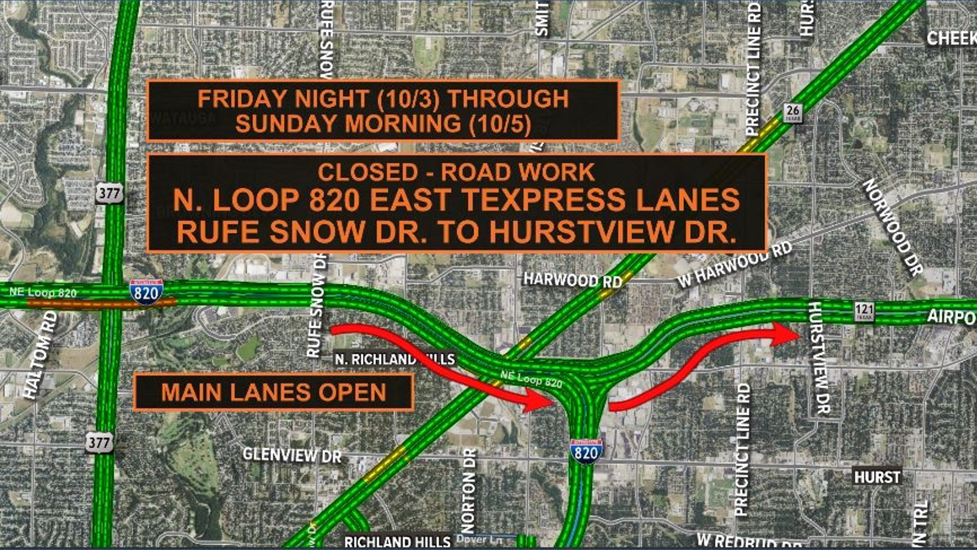 Tarrant County, Texas traffic road closures on Loop 820: What should ...