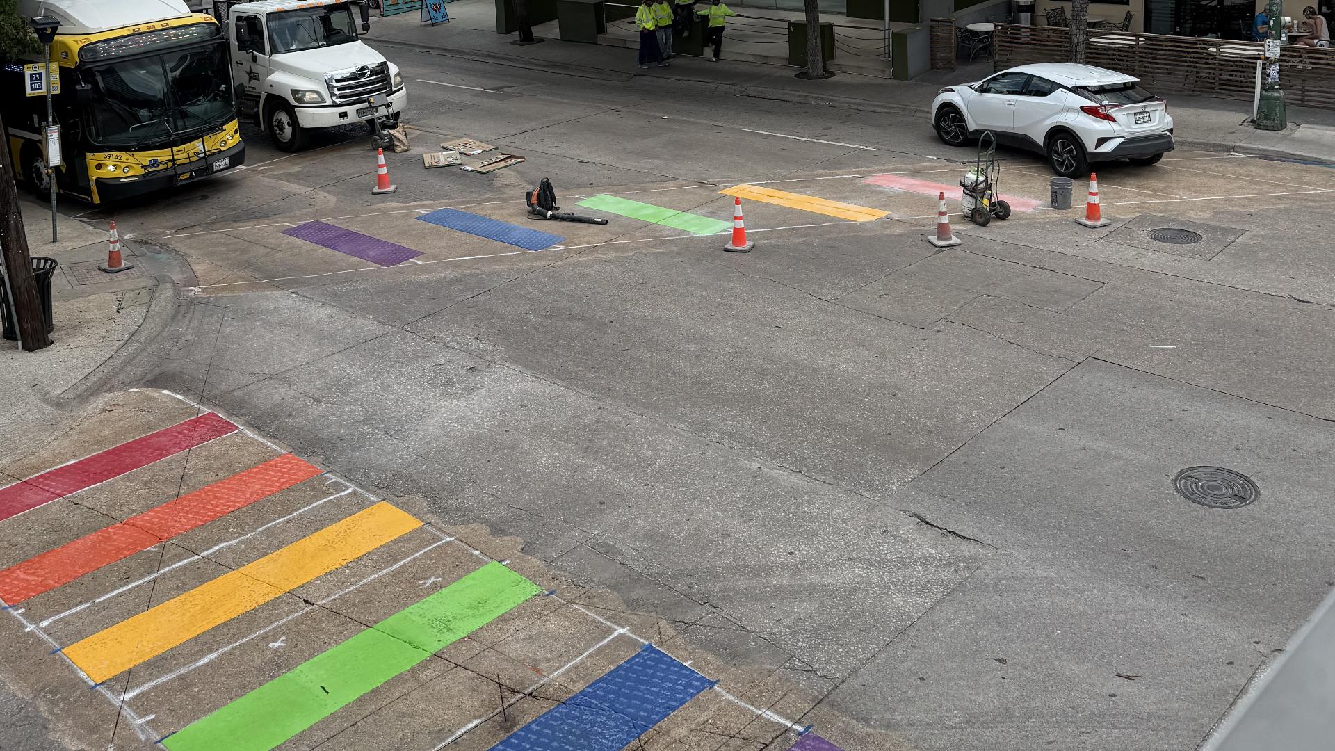 Rainbow crosswalks in Dallas get Pride Month redo | wfaa.com