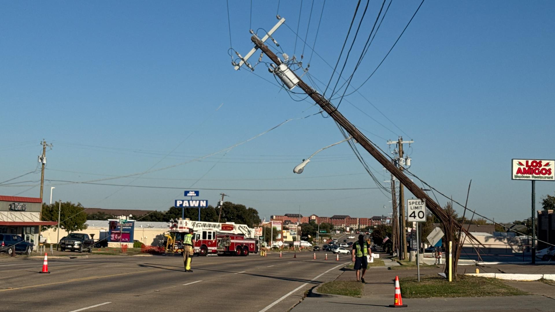 Parts of East Northwest Highway closed in Grapevine due to downed power ...