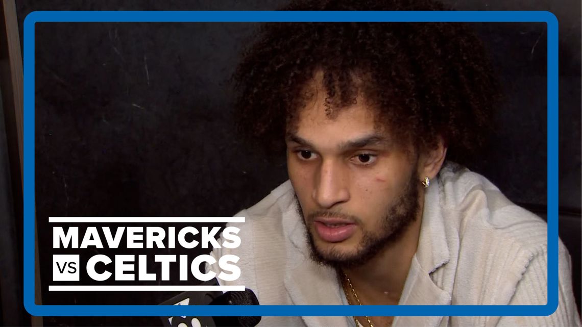 NBA Finals: Derrick Lively gives locker room interview after Game 5 ...