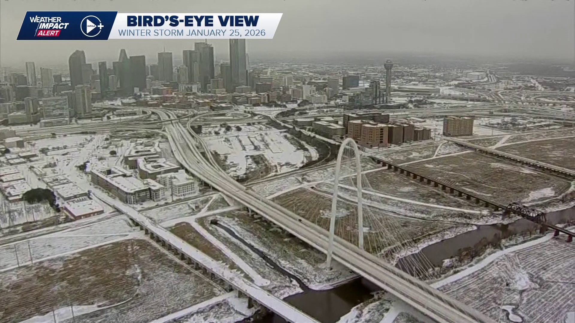 DFW Weather: A bird's-eye view of an iced-over and snowed-covered North ...