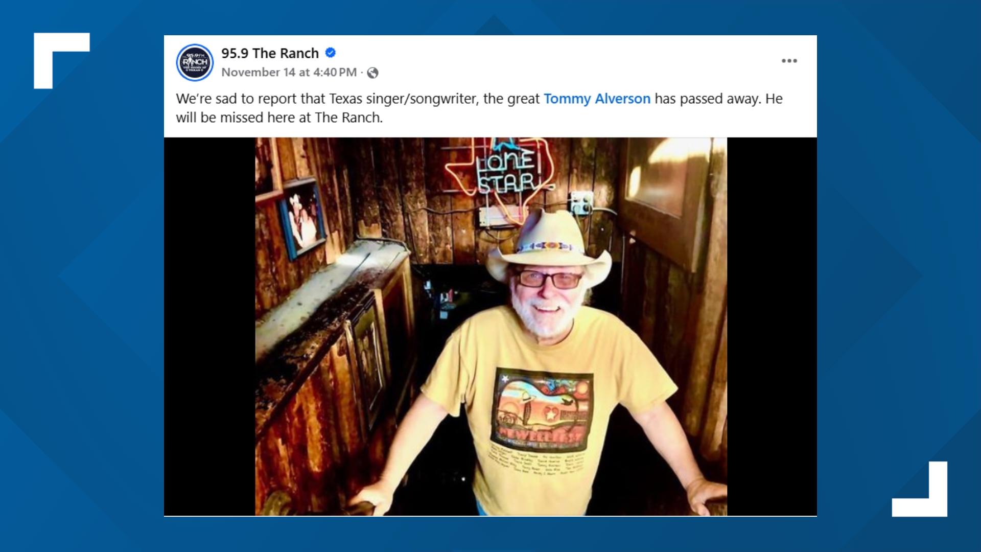 Tommy Alverson obituary: Texas country singer dies of cancer | wfaa.com