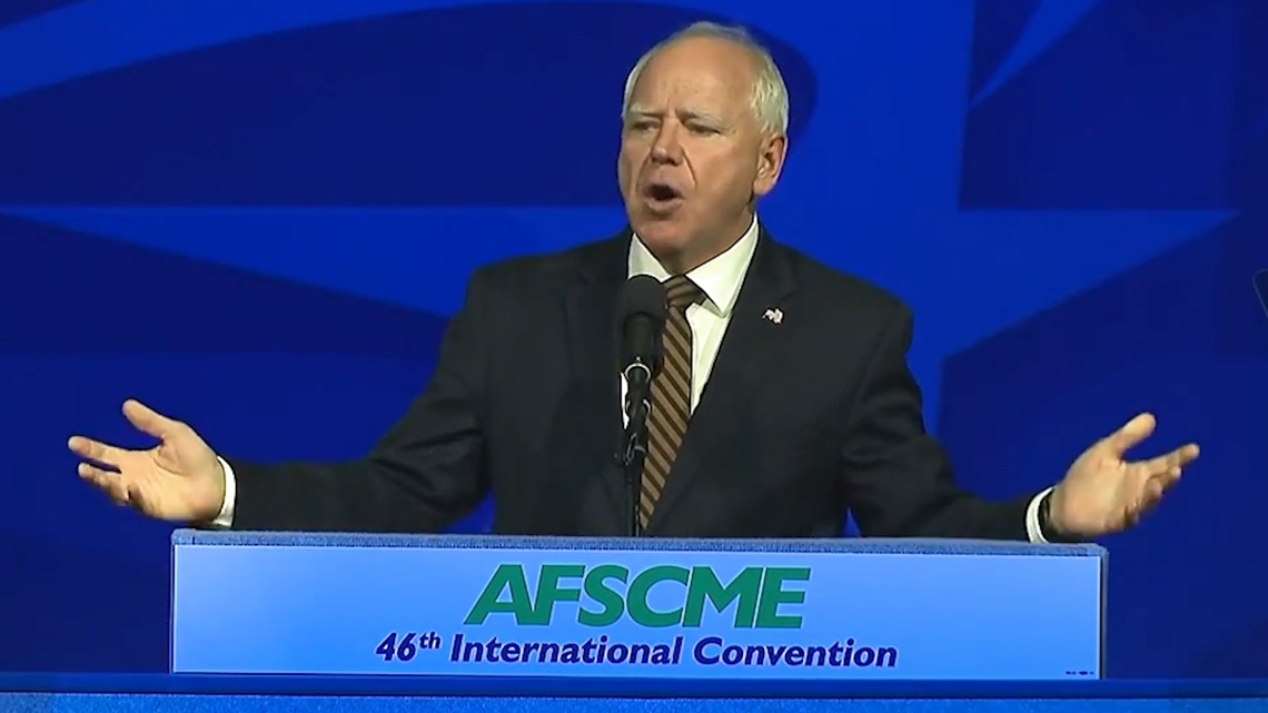 Tim Walz responds to questions related to his past comments about his ...