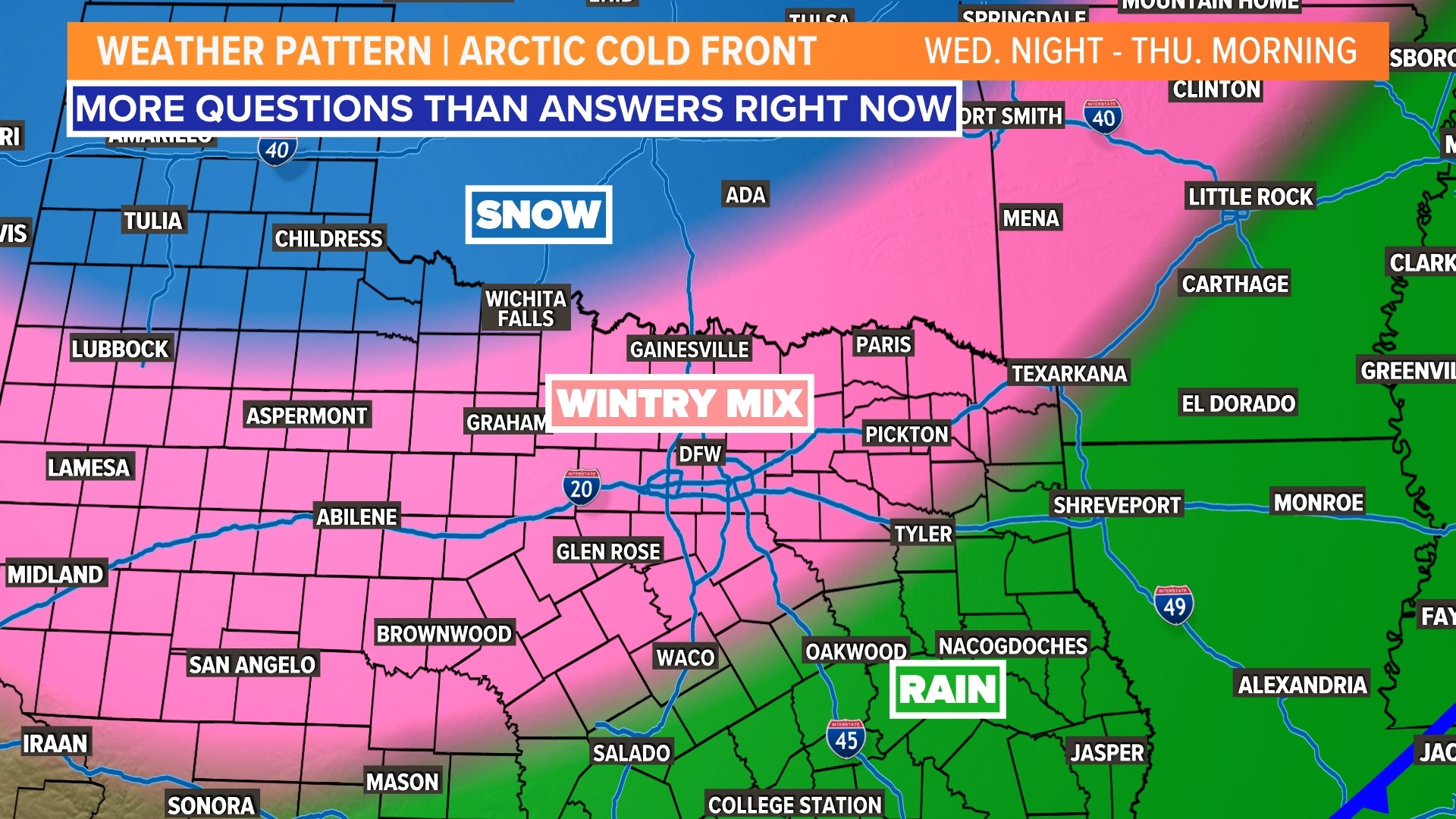 Dallas-Fort Worth weather forecast: Warm before wintry mix | wfaa.com