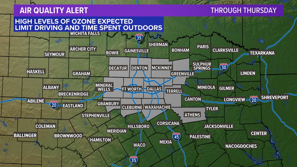 DFW Weather: Air Quality Alert issued through Thursday | wfaa.com