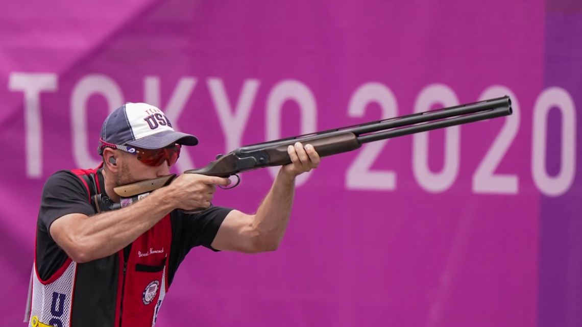North Texas father wins gold in skeet shooting at Olympics | wfaa.com