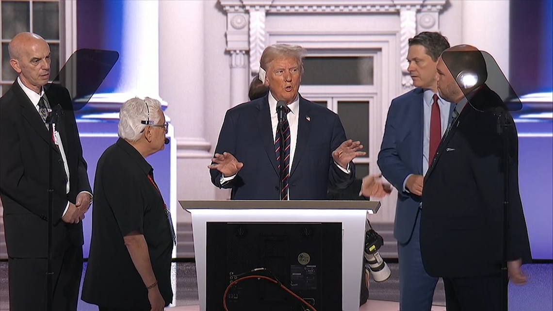 VIDEO: Donald Trump preps on RNC stage | wfaa.com