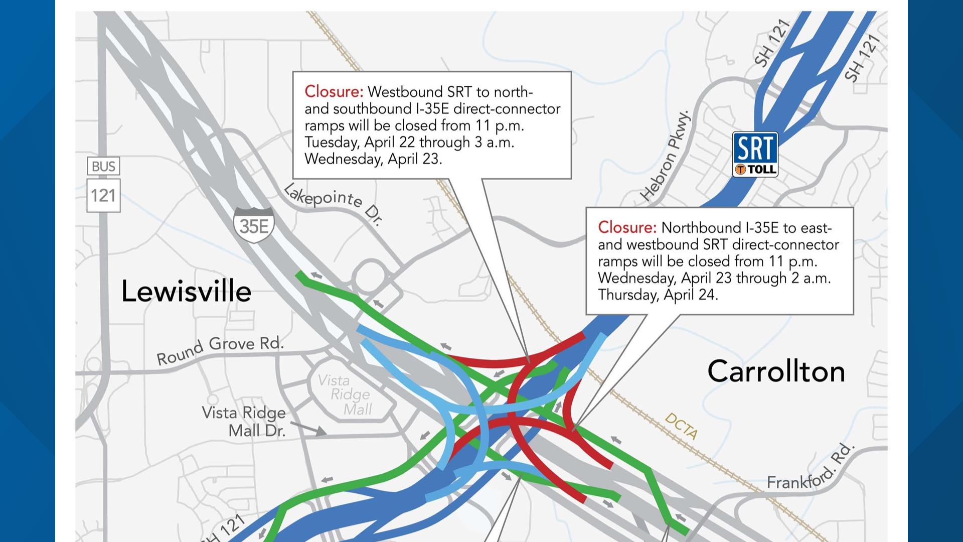 NTTA plans overnight closures for SRT and I-35E ramps | wfaa.com