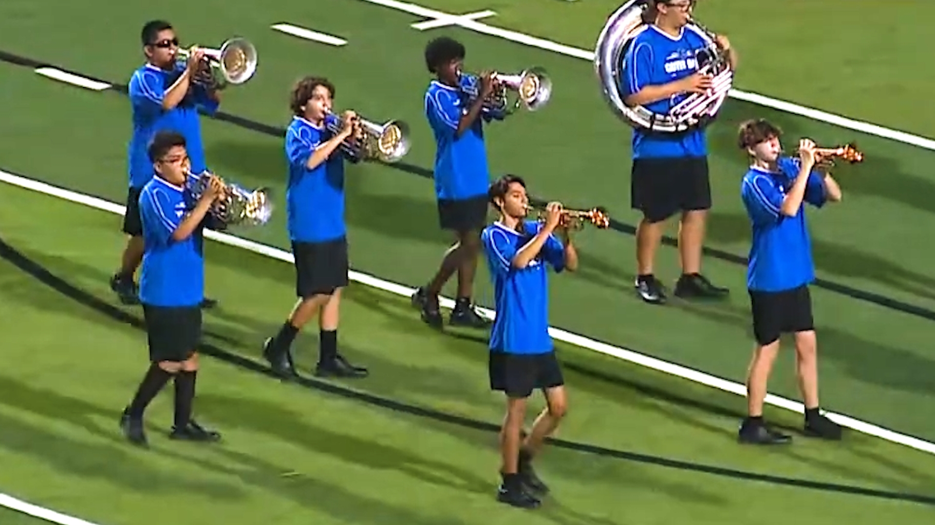 Denton Guyer High School Marching Band halftime performance (September ...