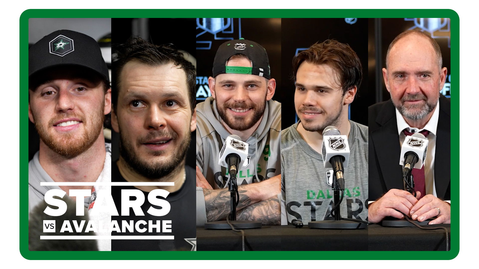Pete DeBoer, Evgenii Dadonov, Jake Oettinger, Tyler Seguin, Logan ...