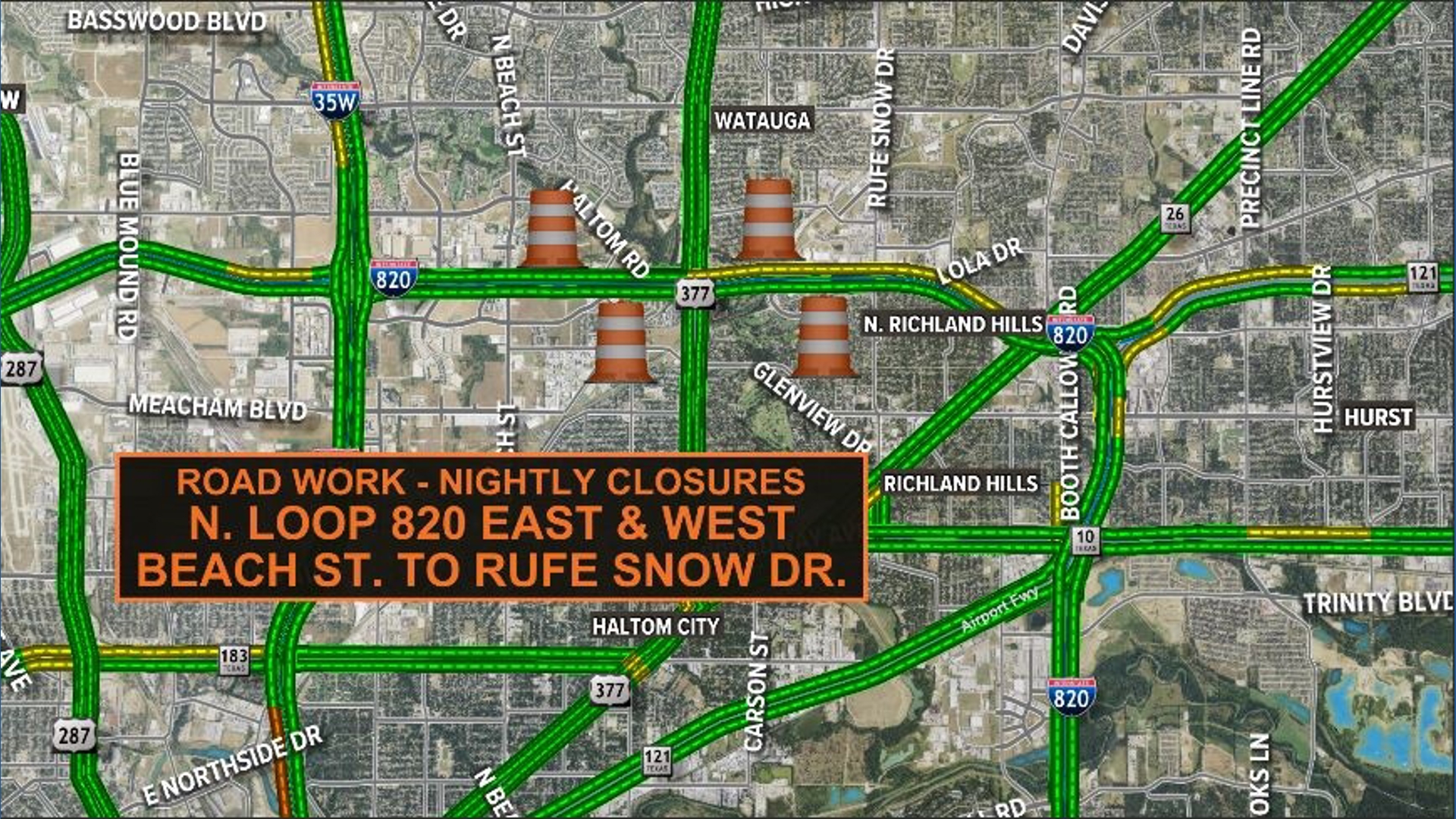 Loop 820 closures in Tarrant County return this week | wfaa.com