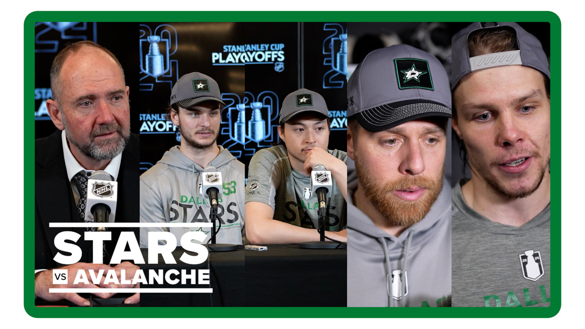 Pete DeBoer, Wyatt Johnston, Jason Robertson, Joe Pavelski, Miro ...