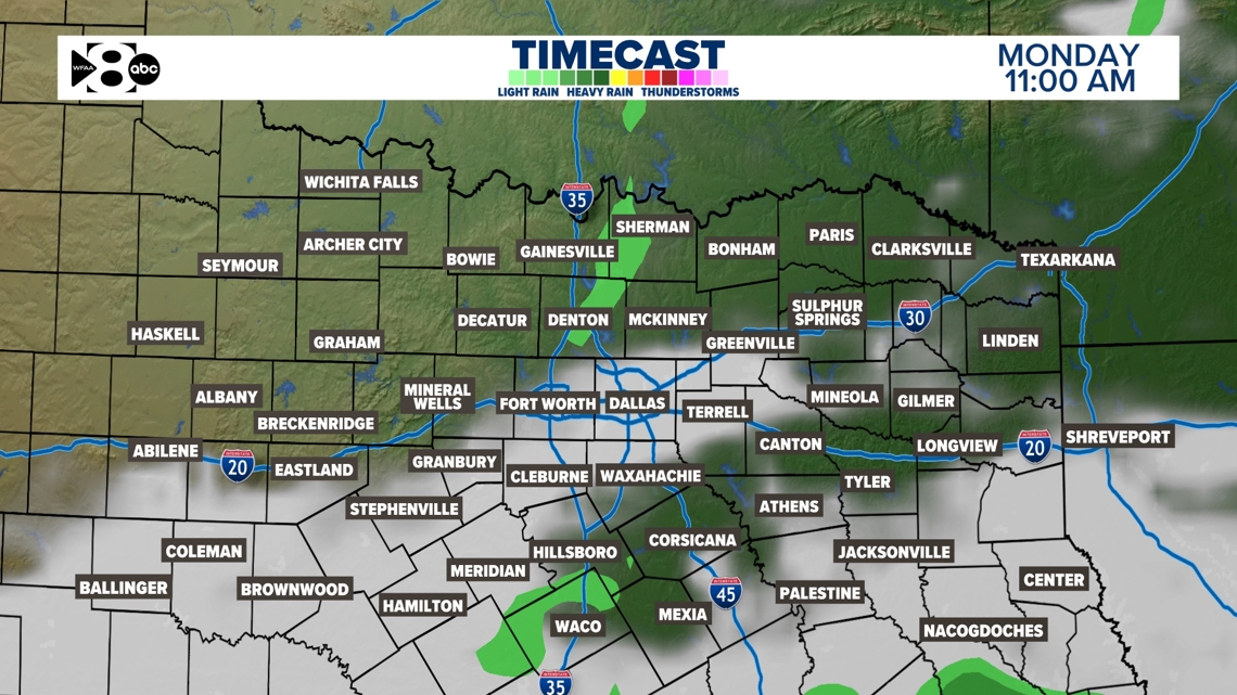 Rain Timecast Monday | wfaa.com