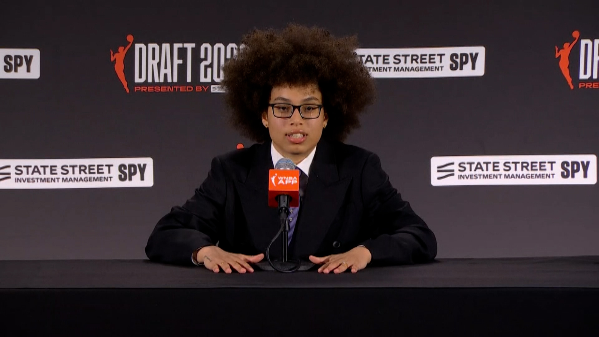 WNBA No. 2 overall draft pick Olivia Miles speaks after being selected ...