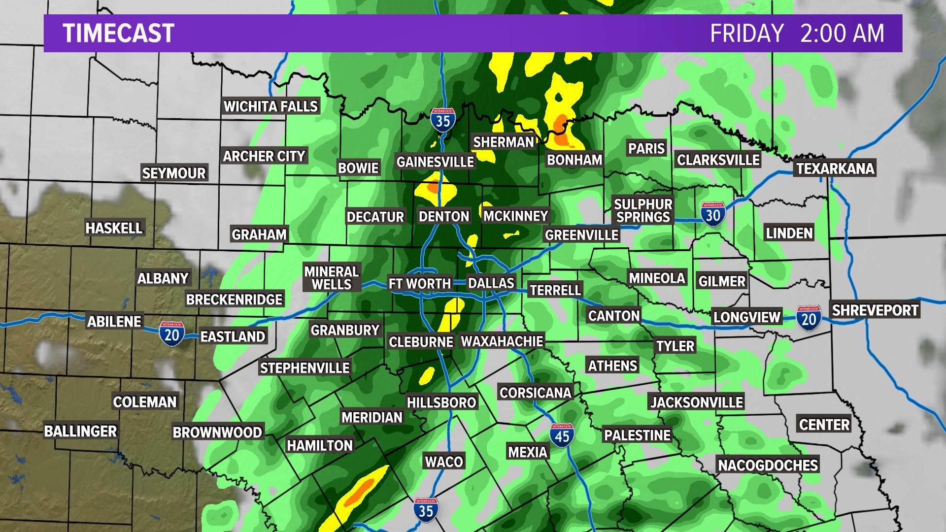DFW Rain timeline | wfaa.com