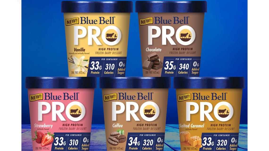 Now in stores: Blue Bell debuts line of protein-packed frozen dairy ...